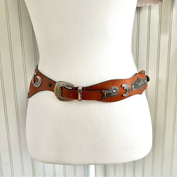 Accessories | Genuine Leather And Silver Metal Wide Western Boho Belt ...